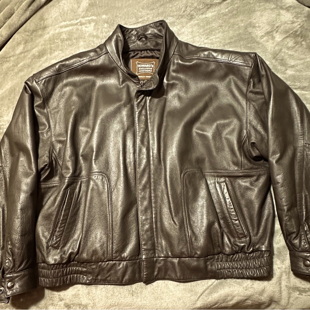 Vintage American Made Leather Jacket. Size 52/Xxl. Ba… - Gem